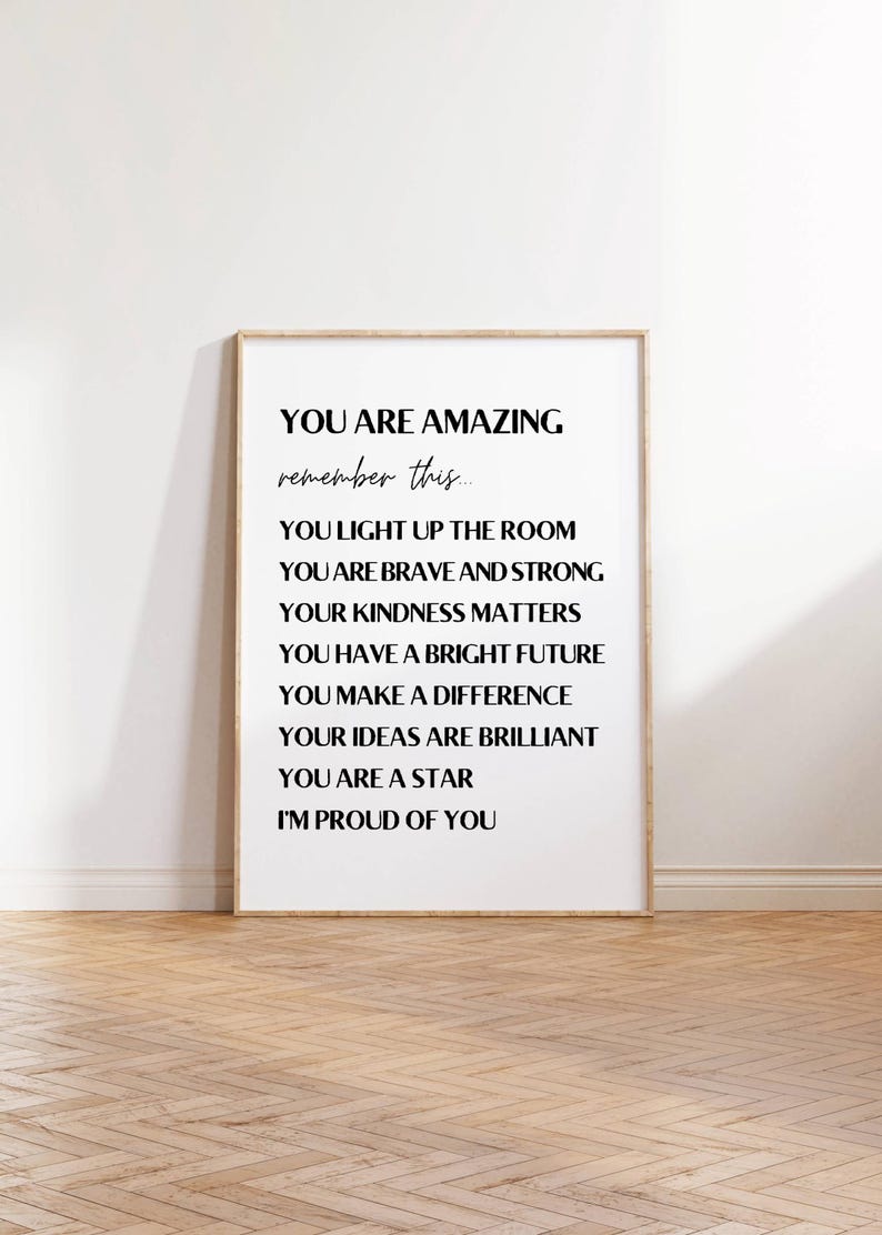 You Are Amazing Affirmation Wall Art for Kids Inspirational Classroom ...