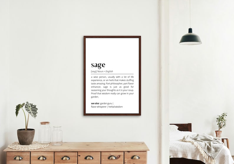 Sage Definition Print: Funny Kitchen Herb Poster (digital Download) - Etsy