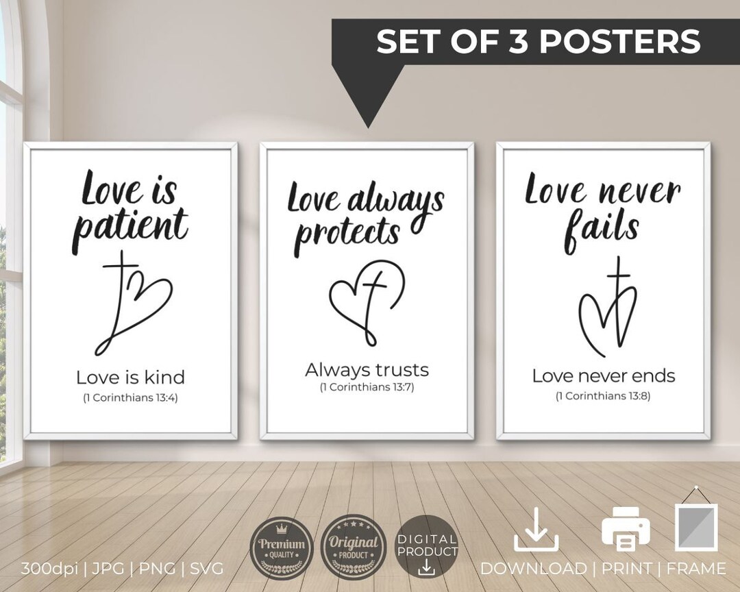 Inspirational Bible Verse Art Christian Home Decor Prints Biblical ...