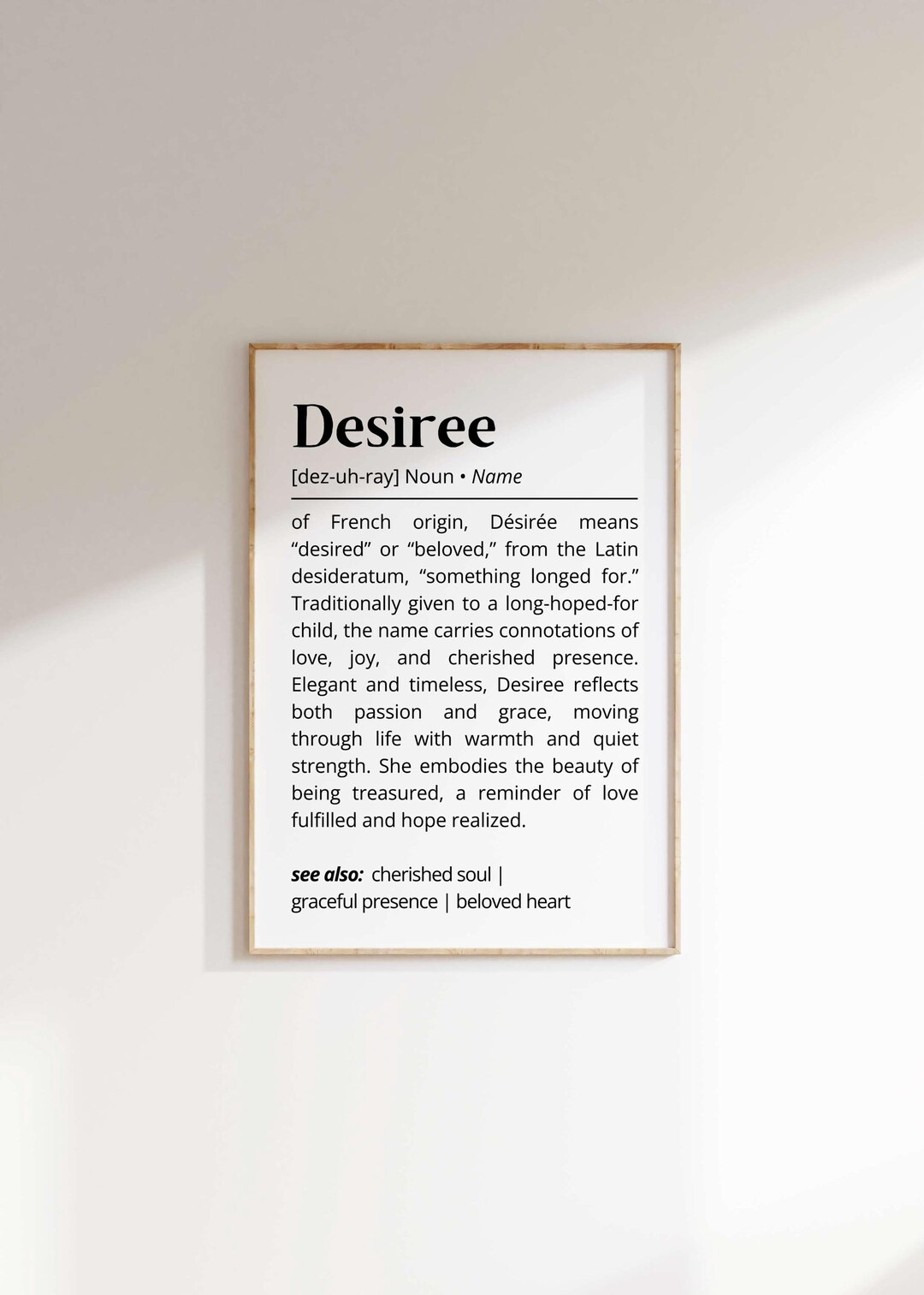 Desiree Name Meaning Wall Art: Personalized Printable Typography Print ...