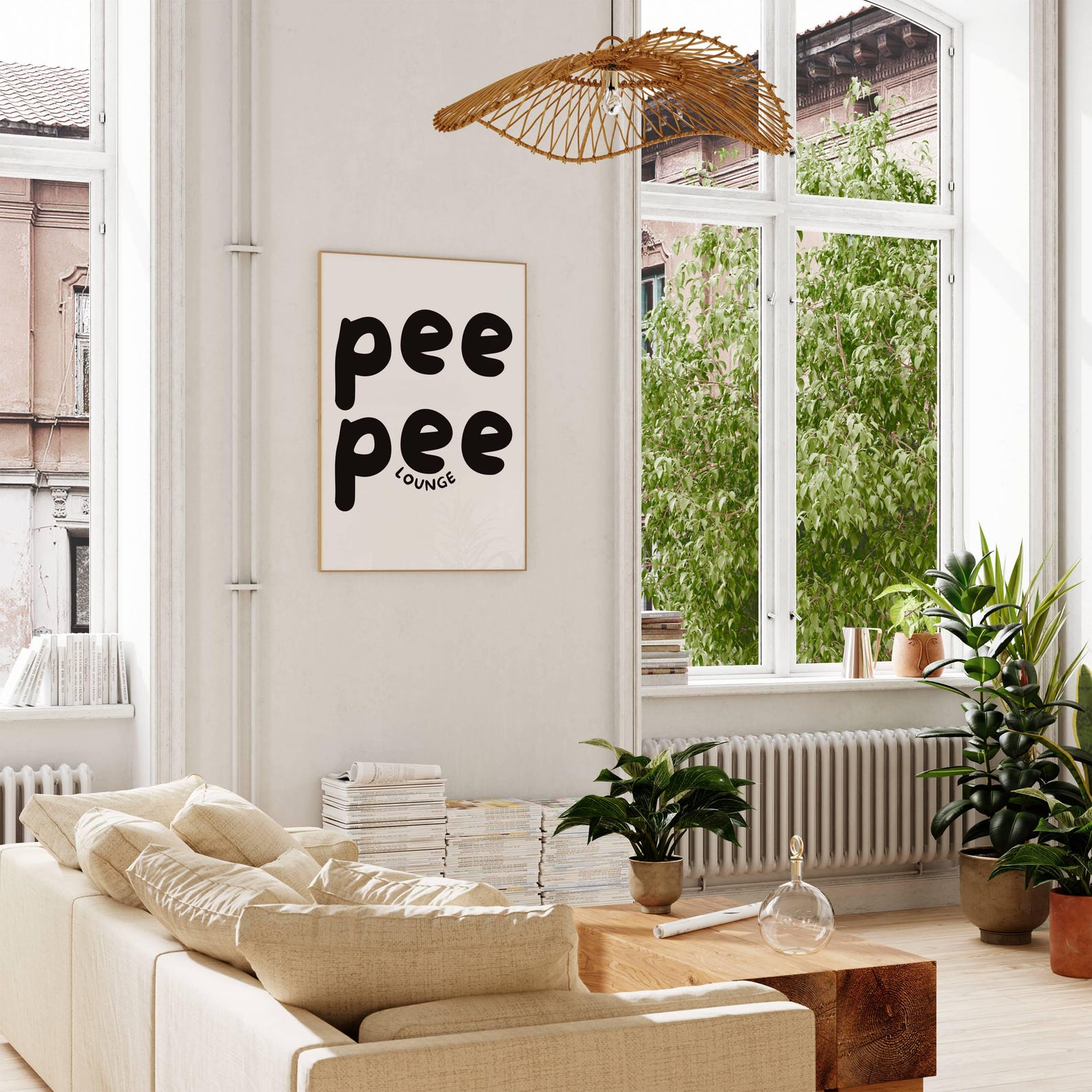 Pee Pee Lounge Print: Funny Restroom Typography Art (digital Download ...