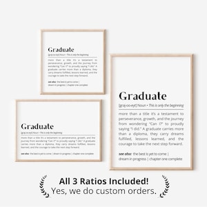 Graduate Definition Wall Art Printable Graduation Gift Inspirational ...