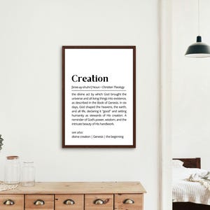 Creation Definition Christian Wall Art Genesis Printable Divine ...