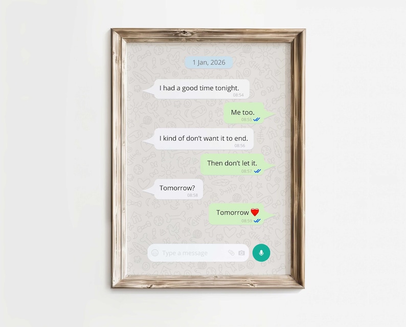 Custom Whatsapp Chat Poster: Personalized Text Art Gift (digital ...