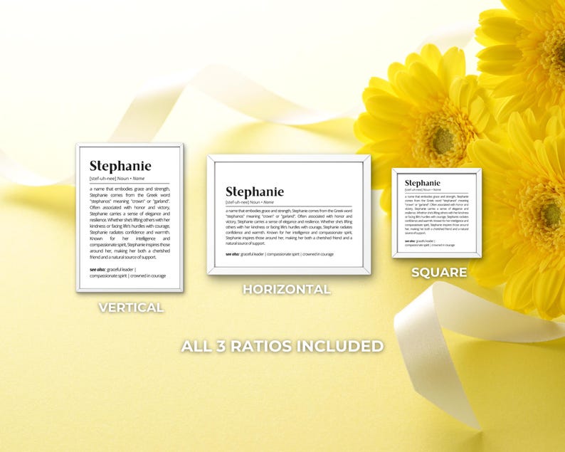 Stephanie Name Meaning Print | Personalized Gift | Nursery Wall Art ...