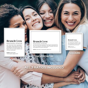 Brunch Crew Definition Printable Wall Art Fun and Quirky Typography ...