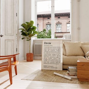 Drew Name Definition Wall Art Personalized Name Meaning Gift Minimalist ...