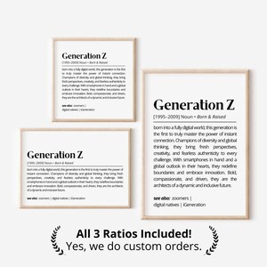 Generation Z Definition Print Zoomers Wall Art Inspiration Typography ...