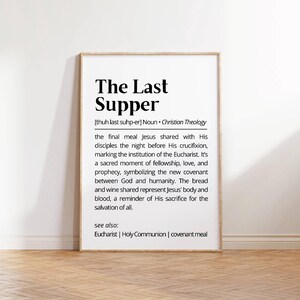 The Last Supper Definition Wall Art Sacred Fellowship Inspirational ...
