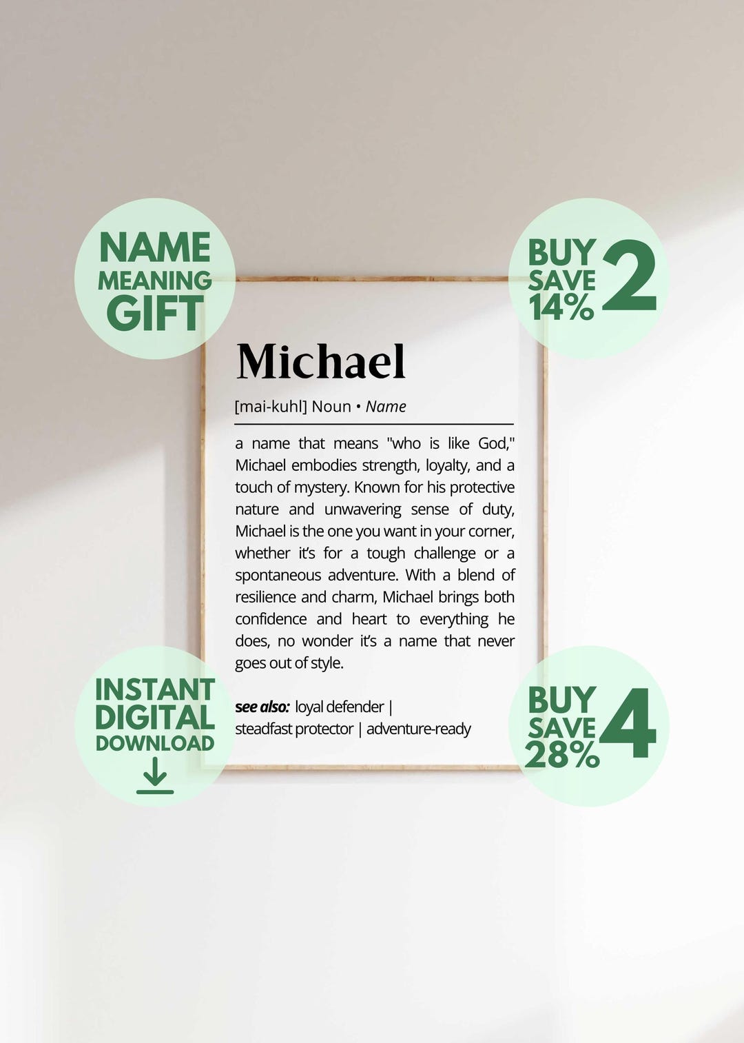 Michael Name Meaning Print | Personalized Nursery Art (digital Download ...