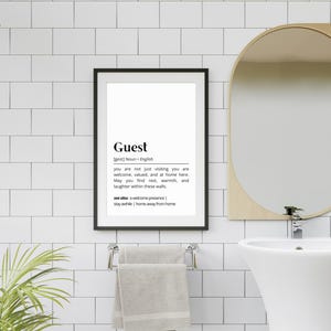 Guest Definition Print: Minimalist Welcome Sign (digital Download) - Etsy