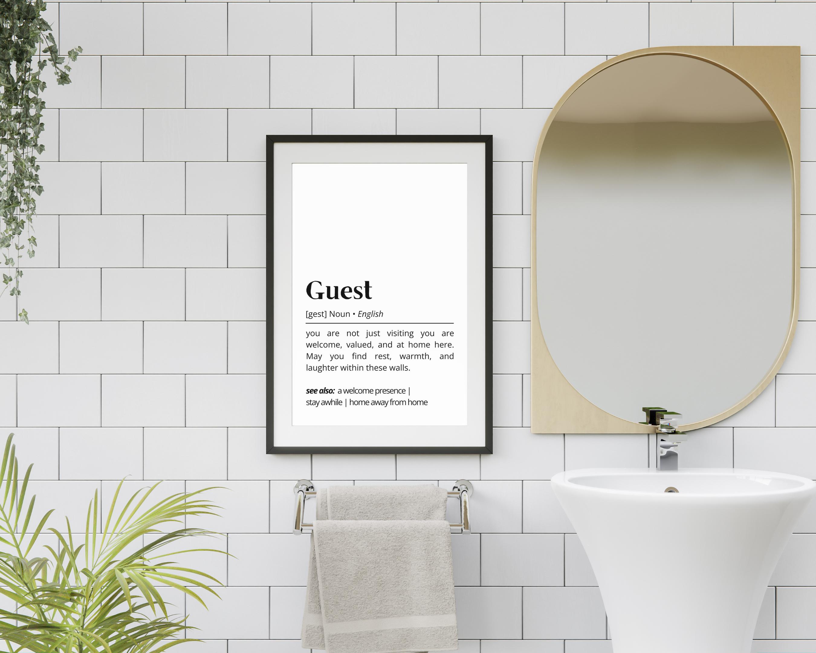 Guest Definition Print: Minimalist Welcome Sign (digital Download) - Etsy