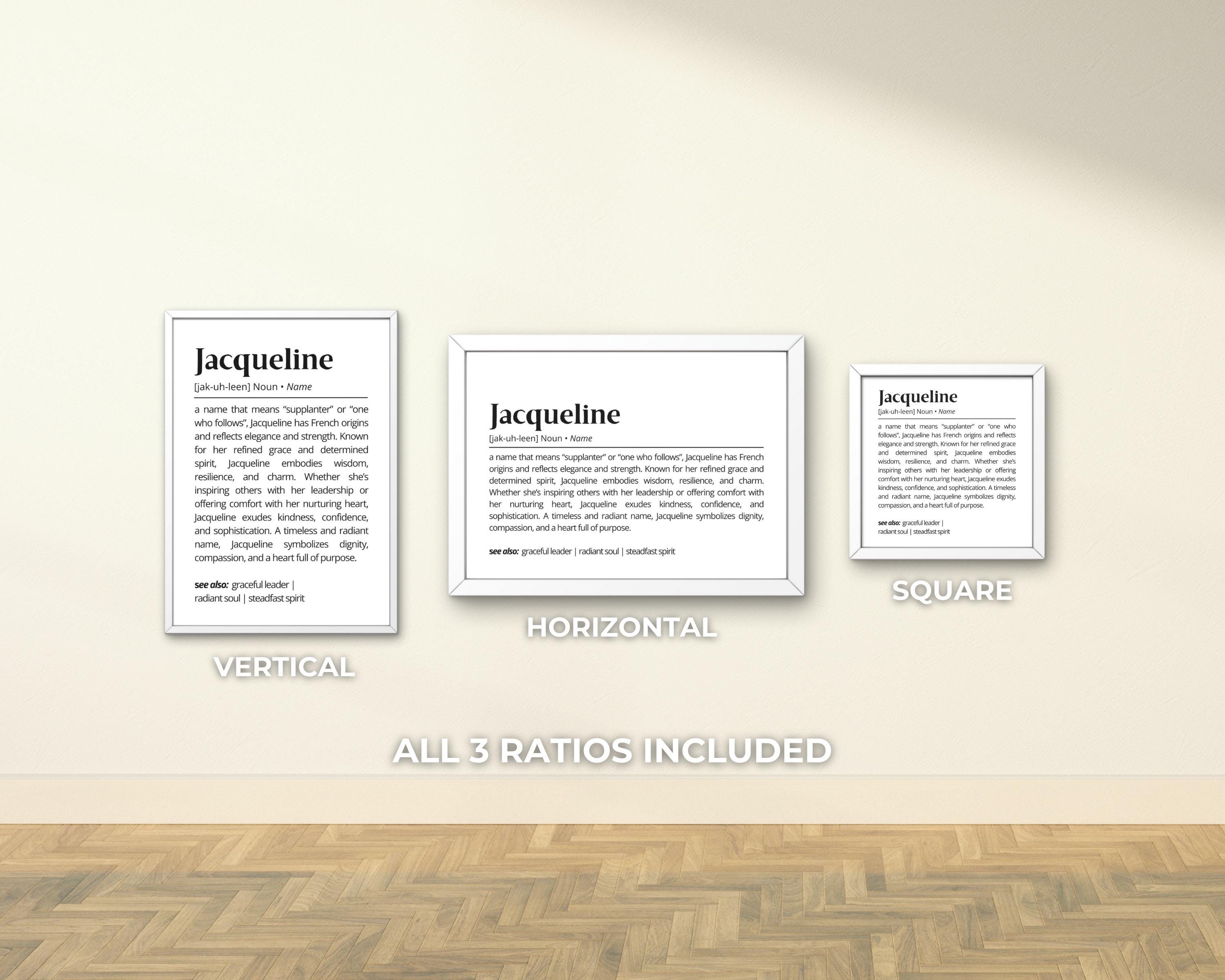 Jacqueline Name Definition Printable Wall Art Name Meaning Poster ...