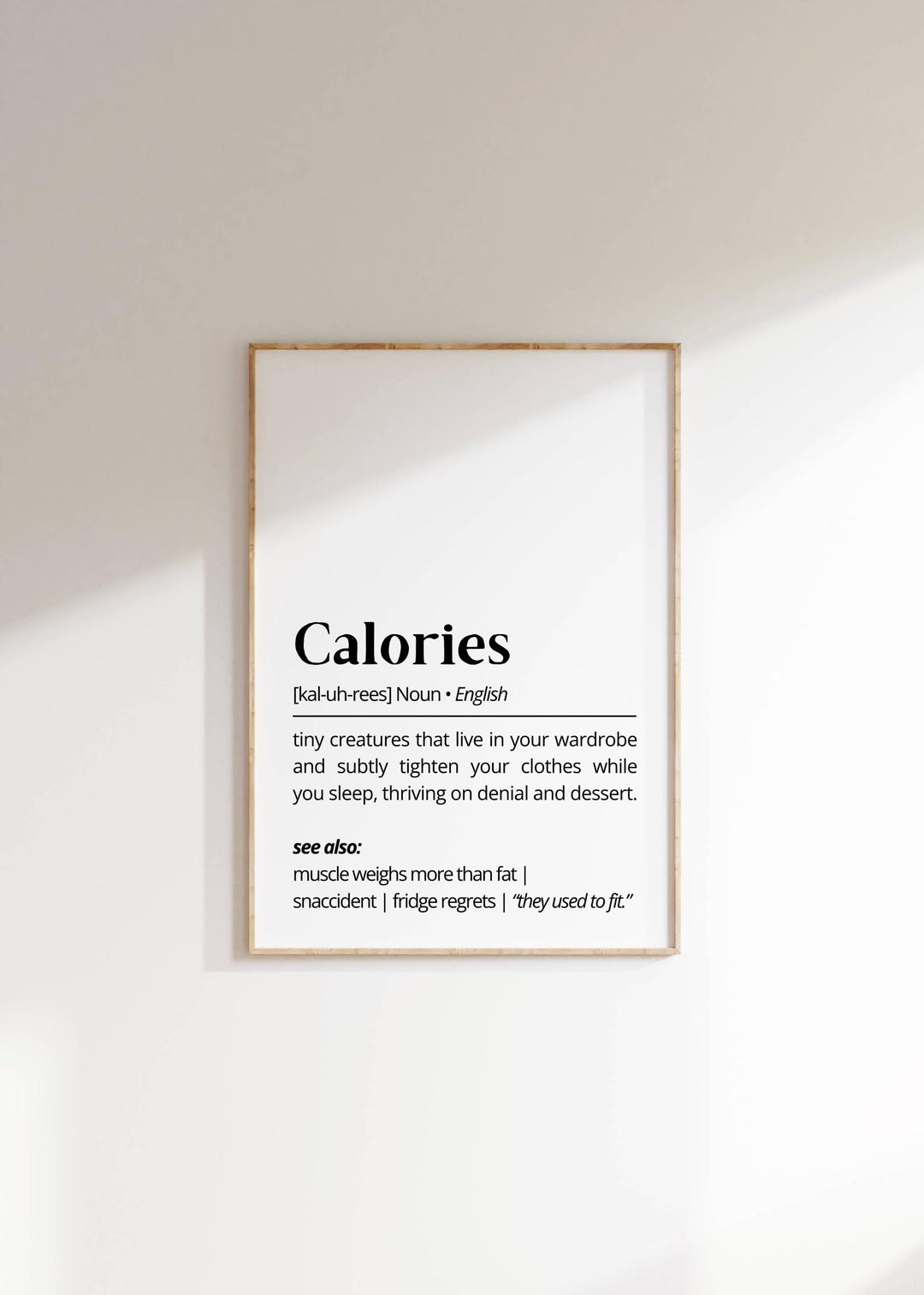 Calories Definition Print: Funny Kitchen Wall Art (digital Download) - Etsy