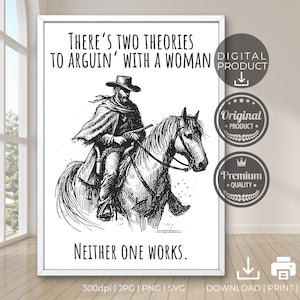Cowboy Sayings, Western Wall Decor, Typography as Art, Cowboy Poster ...