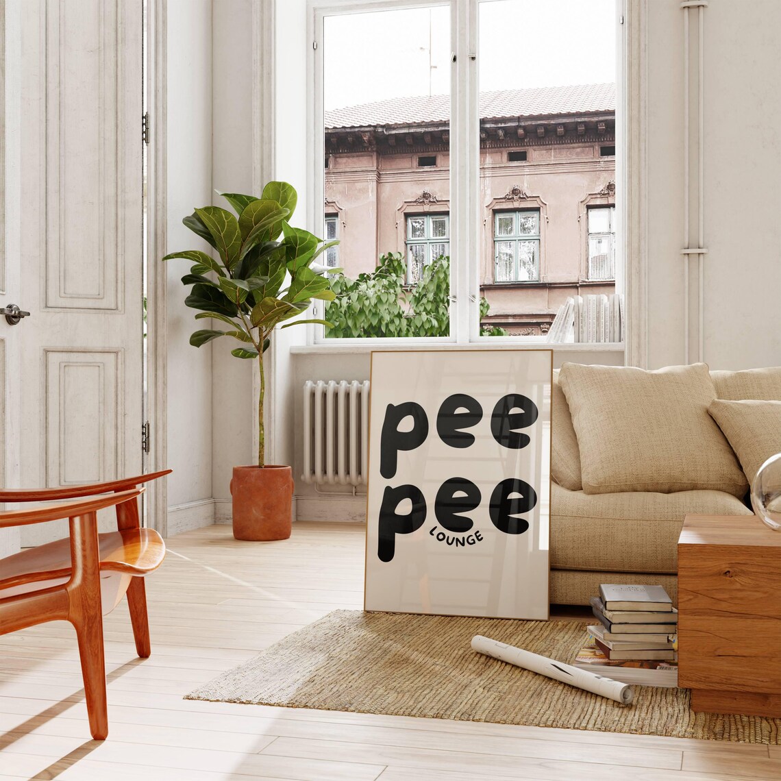 Pee Pee Lounge Print: Funny Restroom Typography Art (digital Download ...