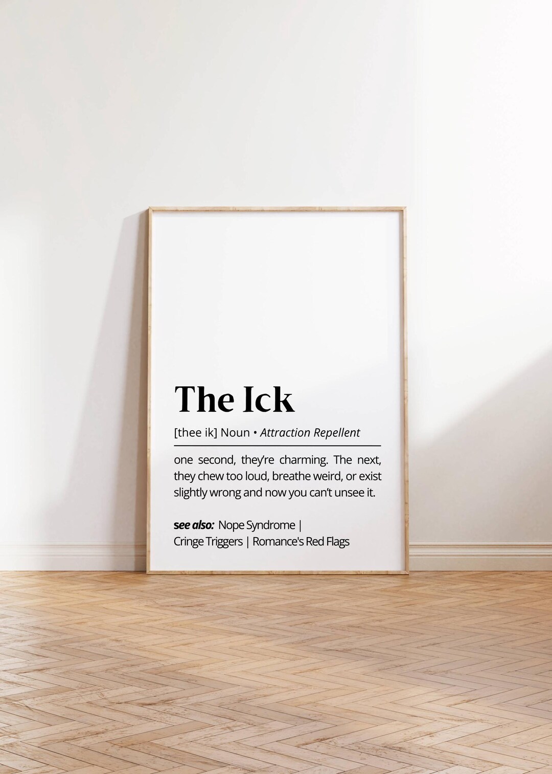 The Ick Definition Print: Funny Singles Wall Art (digital Download) - Etsy