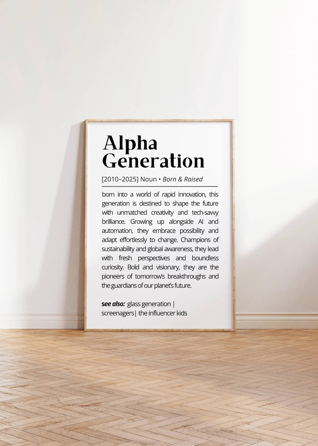 Alpha Generation Definition Print Gen Alpha Wall Art Influencer Kids ...