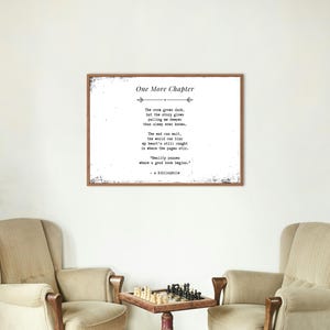 One More Chapter Poem Vintage Book Page Wall Art Minimalist Typography ...