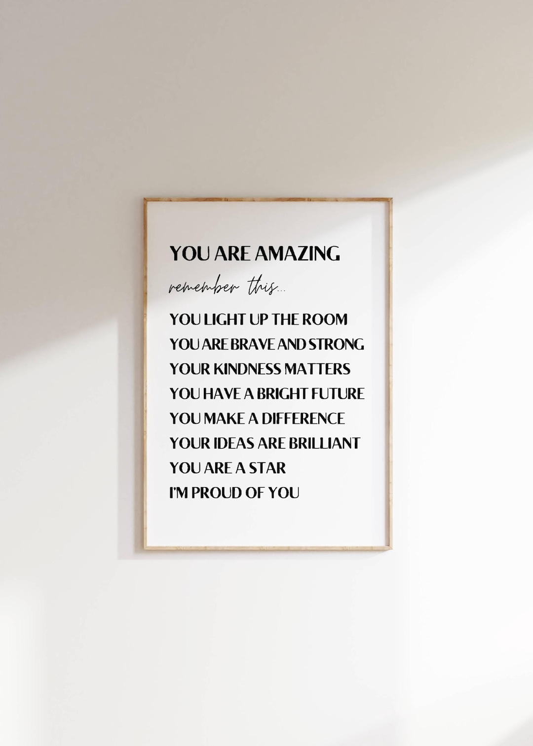 You Are Amazing Affirmation Wall Art for Kids Inspirational Classroom ...