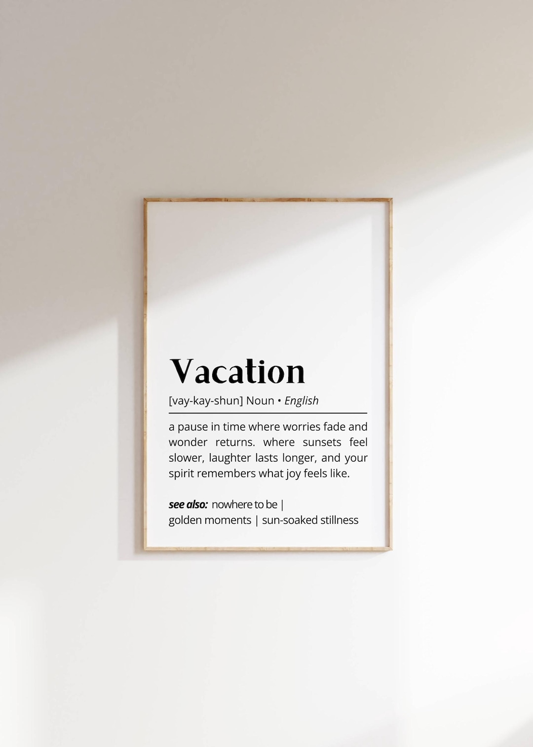 Vacation Definition Print: Beach House Typography Art (digital Download ...