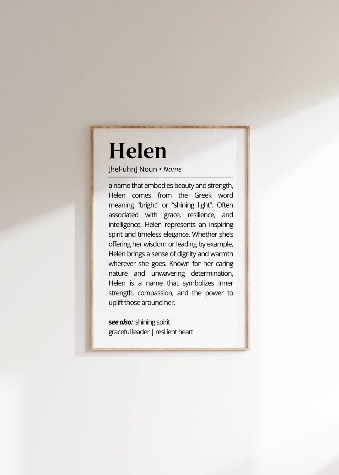 Helen Name Definition Wall Art Printable Name Typography as Art ...