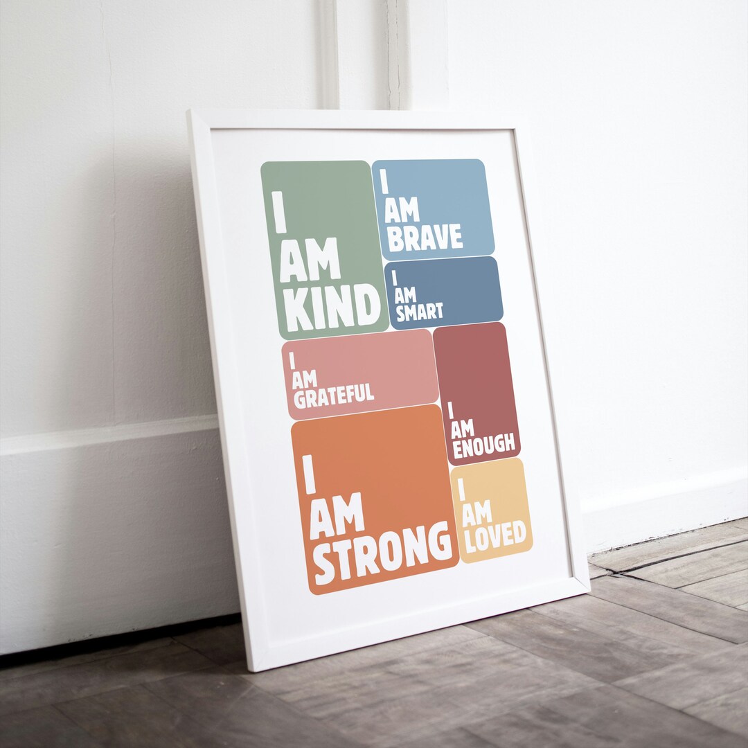 Affirmations Wall Art, Affirmations for Kids, Typography as Art ...