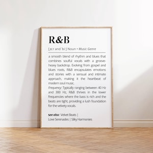 R&B Music Definition Art: Soulful Genre Typography Print (digital ...