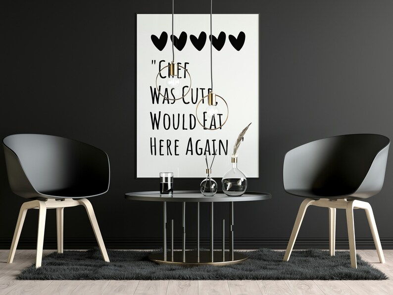 Kitchen Prints Modern Kitchen Decor Chef Was Cute Trendy Kitchen Wall ...