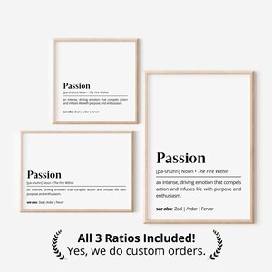 Passion Definition Wall Art Gift for Her Motivation Quote Inspo ...