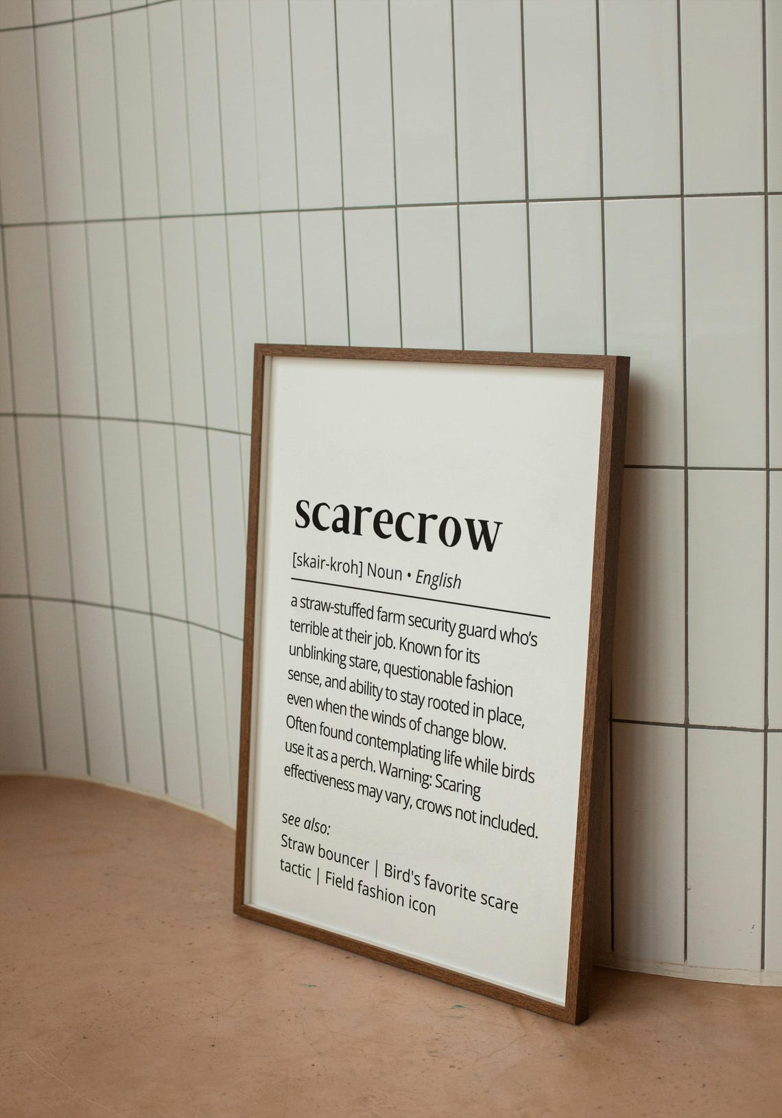 Funny Scarecrow Definition Print: Halloween Fall Decor (digital ...
