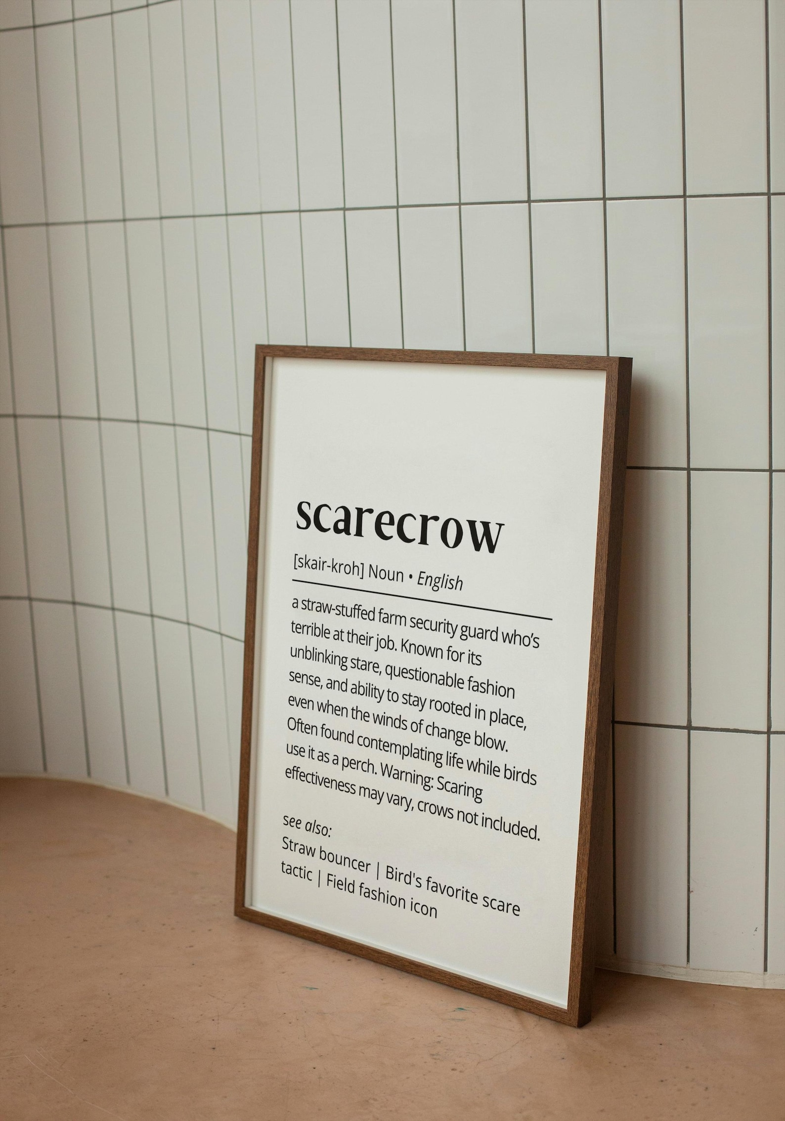 Funny Scarecrow Definition Print: Halloween Fall Decor (digital ...