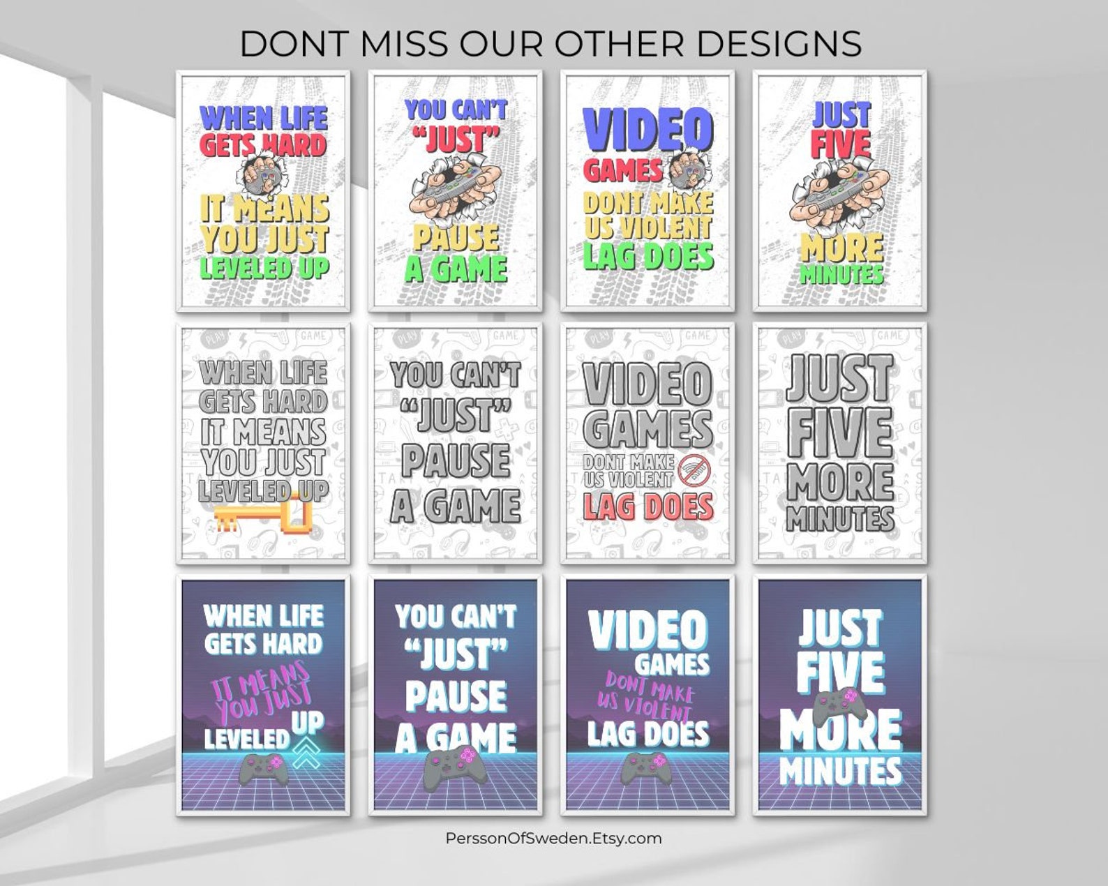 Funny Game Poster, Gaming Poster for Wall, Gaming Wall Decor, Gamer ...