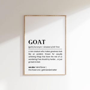 GOAT Definition Print: Funny Motivational Office Wall Art (digital ...