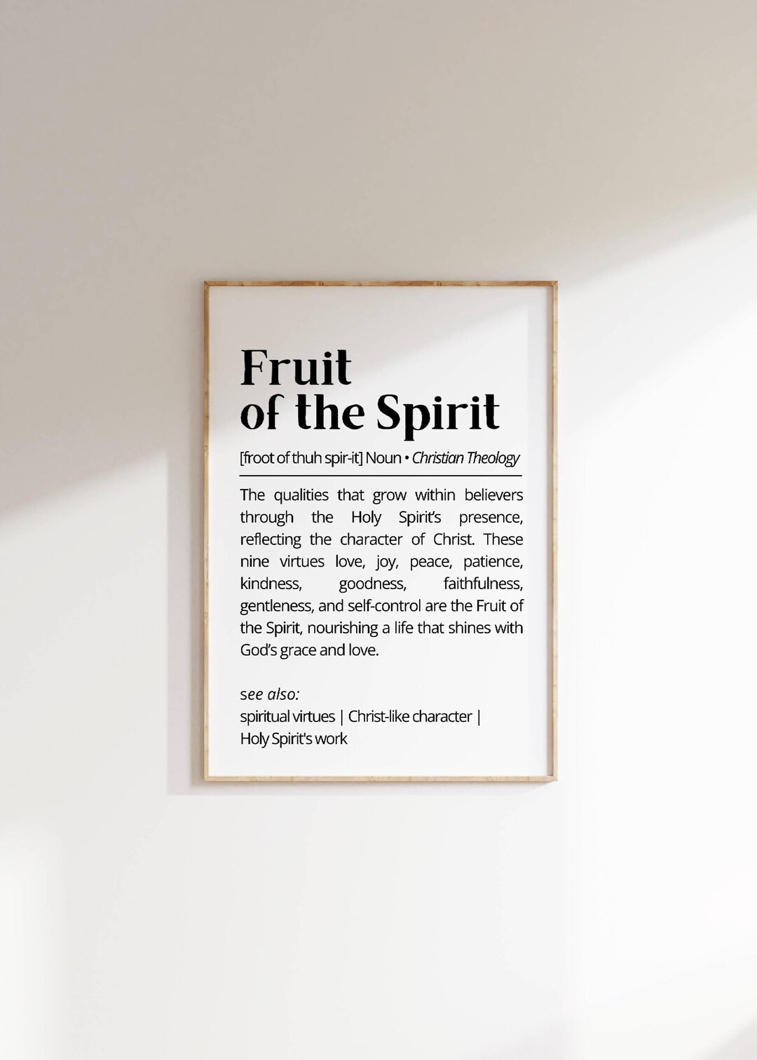 Fruit of the Spirit Definition Christian Wall Art Inspiration Bible ...