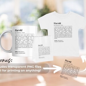 Harold Name Definition Wall Art Personalized Printable Meaning Poster ...