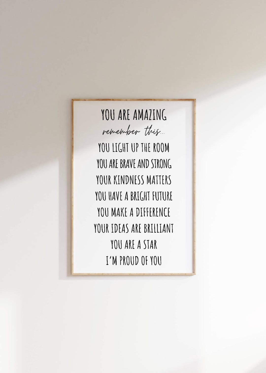 You Are Amazing Affirmation Wall Art for Kids Inspirational Classroom ...