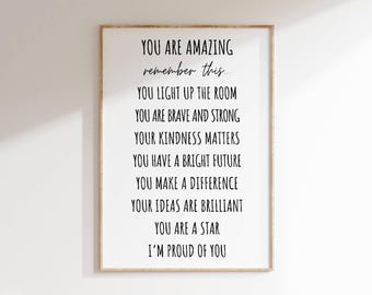 Affirmation Wall Art for Kids Inspirational Classroom Decor Kids Room ...