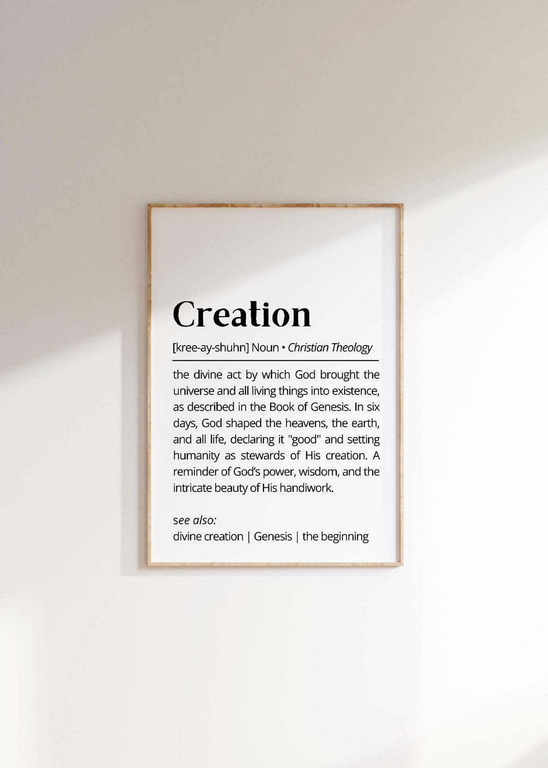 Creation Definition Christian Wall Art Genesis Printable Divine ...