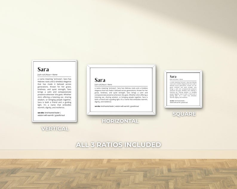 Sara Name Meaning Print | Personalized Gift | Nursery Wall Art ...