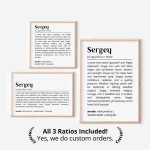 Sergey Name Definition Wall Art Personalized Name Meaning Minimalist ...