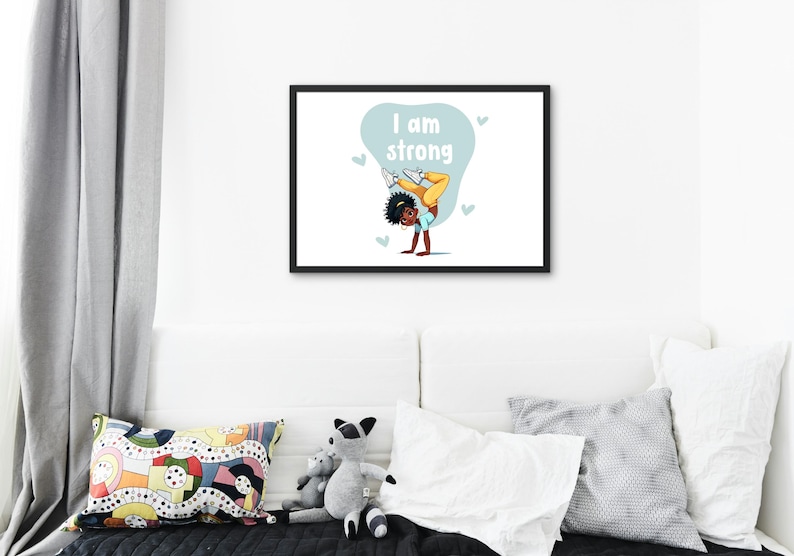 Black Girl Affirmation Prints: Set of 9, Inspirational Kids Room Decor ...