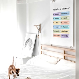 Months of the Year Educational Poster: Kids Classroom Decor (printable ...