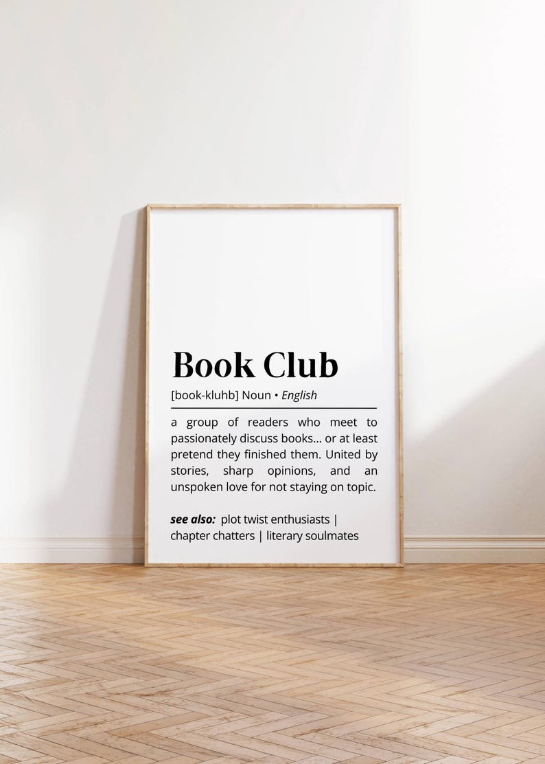 Book Club Definition Print: Funny Literary Wall Art (digital Download ...