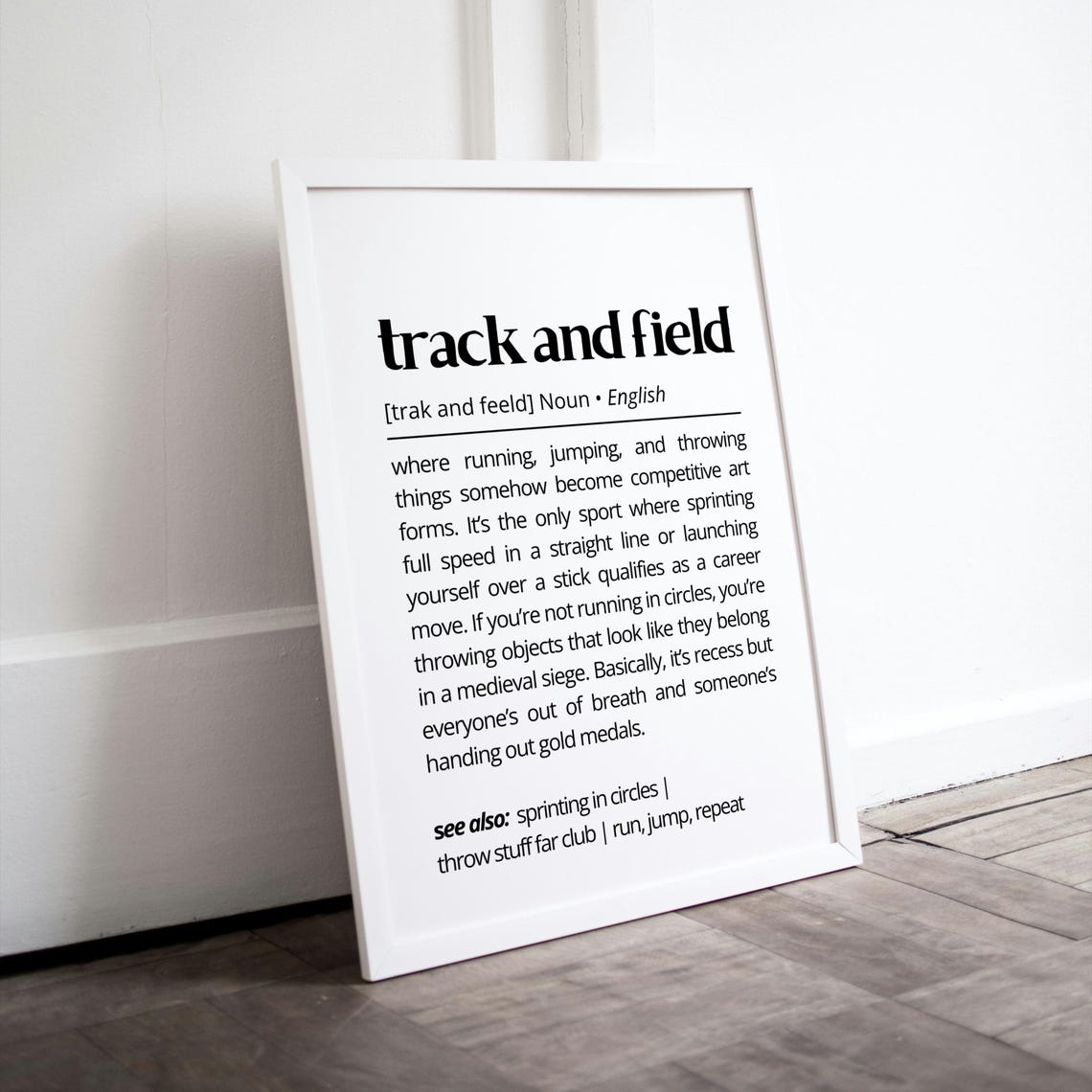 Track and Field Definition Print: Funny Sports Art (digital Download ...