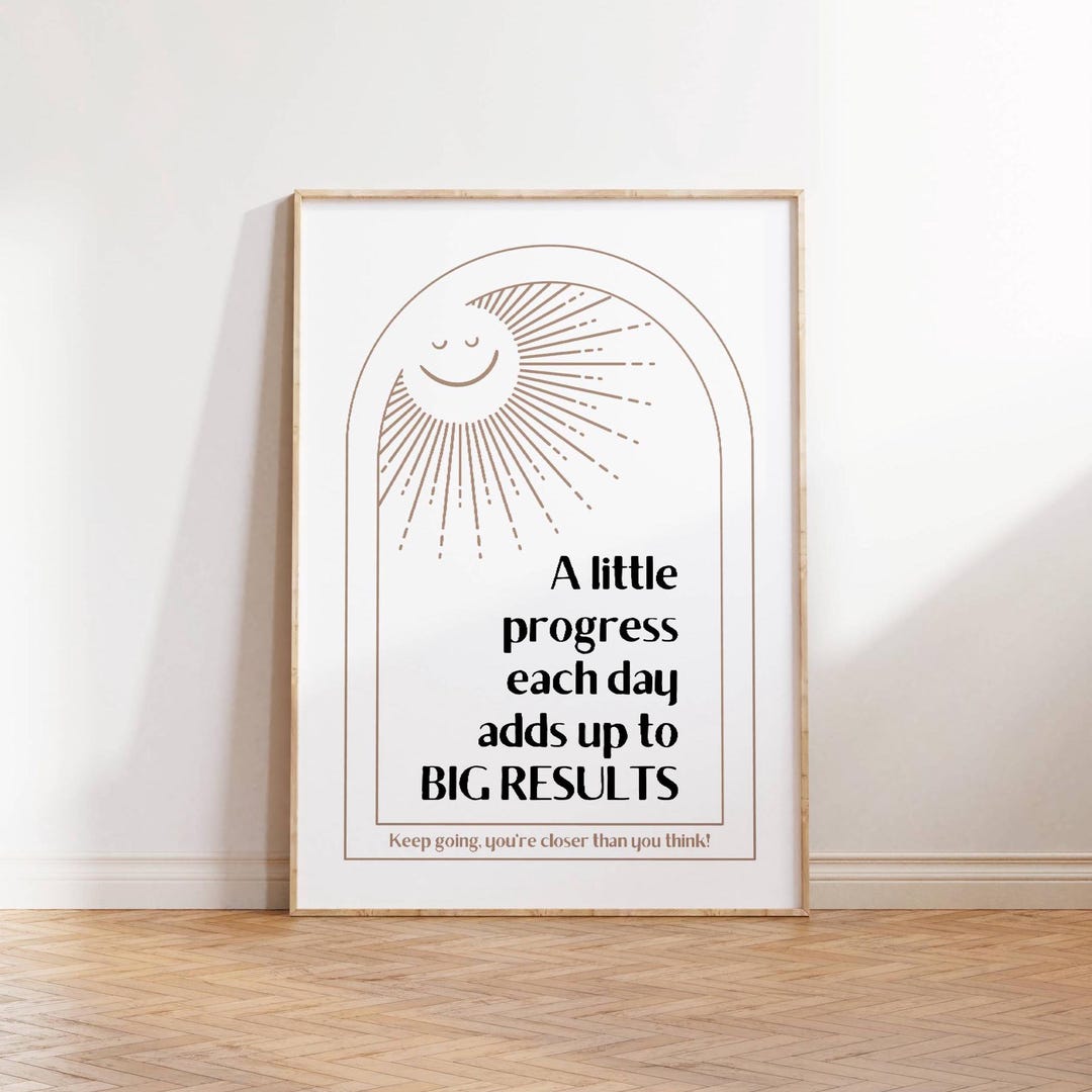 A Little Progress Each Day Adds up to Big Results Motivational Quote ...