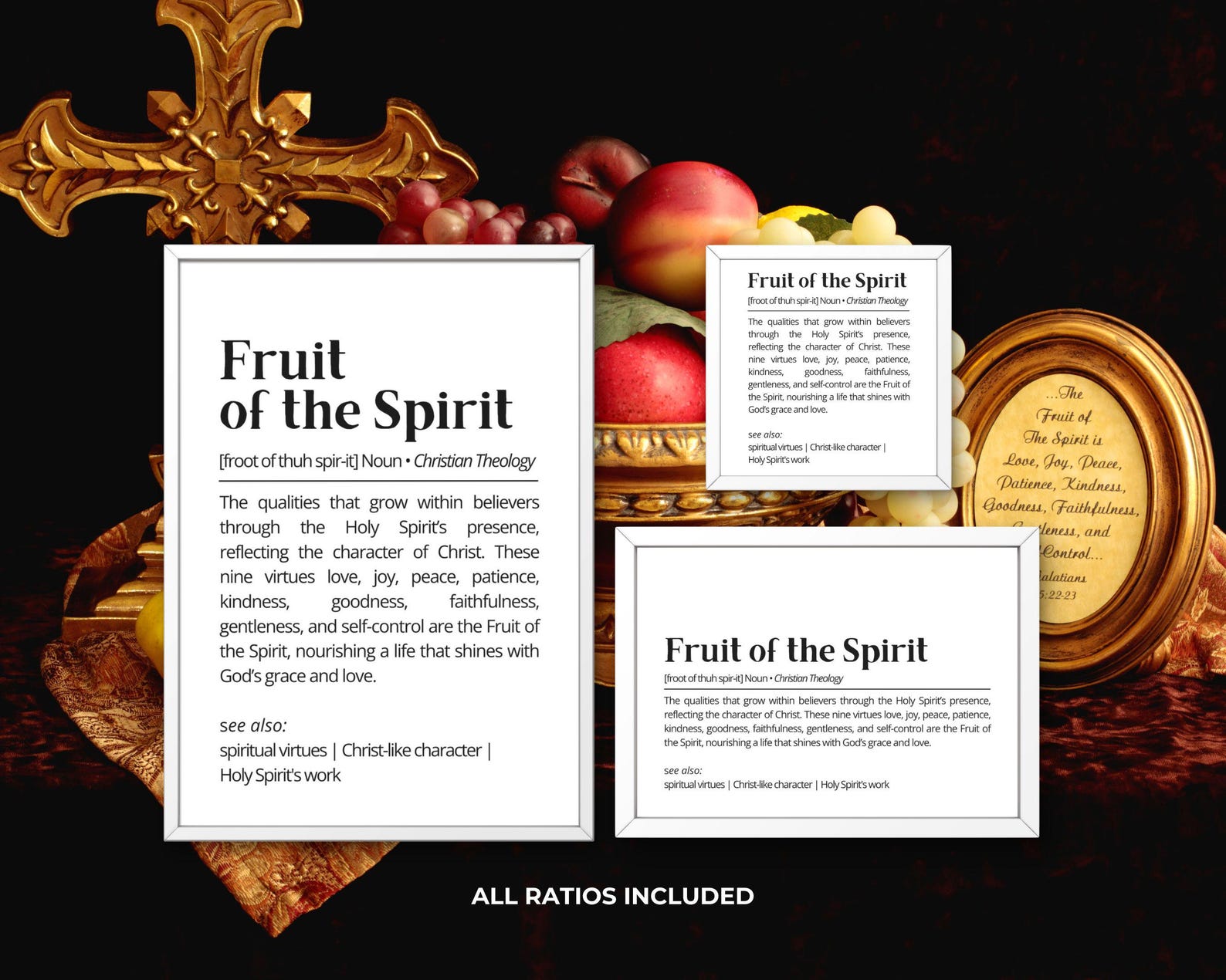 Fruit of the Spirit Definition Christian Wall Art Inspiration Bible ...
