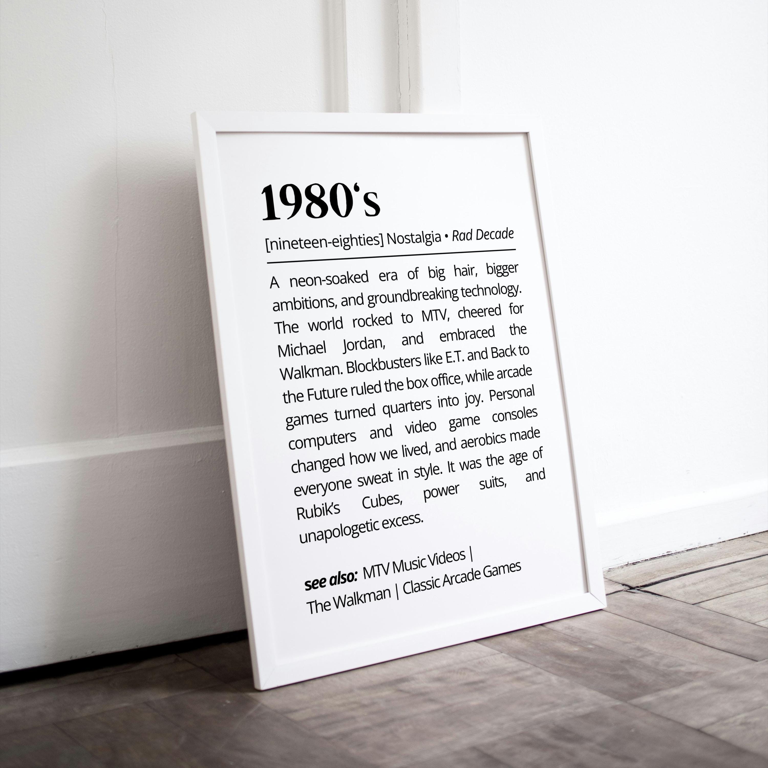 1980s Nostalgia Definition Art: Retro Printable (digital Download) - Etsy