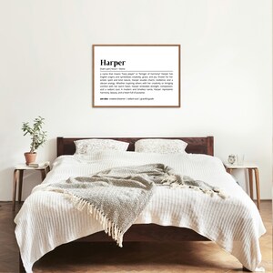 Harper Name Definition Wall Art Personalized Name Meaning Minimalist ...
