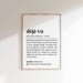 Déjà Vu Definition Print: Funny Minimalist Typography Art (digital ...